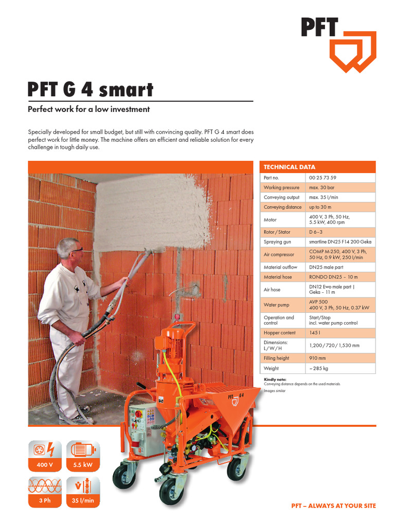 PFT g4 Smart en | PDF | Plaster | Manufactured Goods