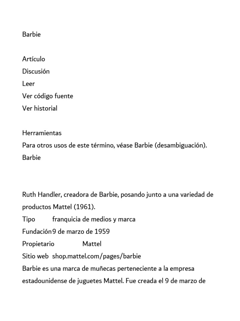 Barbie La Historia | PDF | Barbie