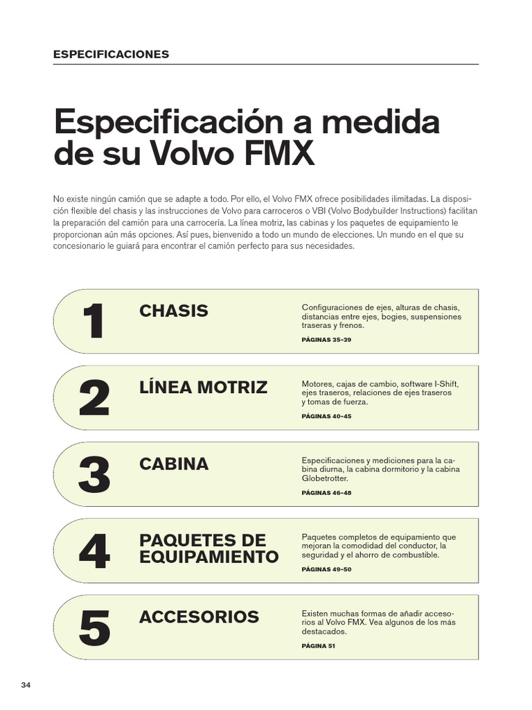 Volvo FMX, FICHA TECNICA | Descargar gratis PDF | Eje | Camión