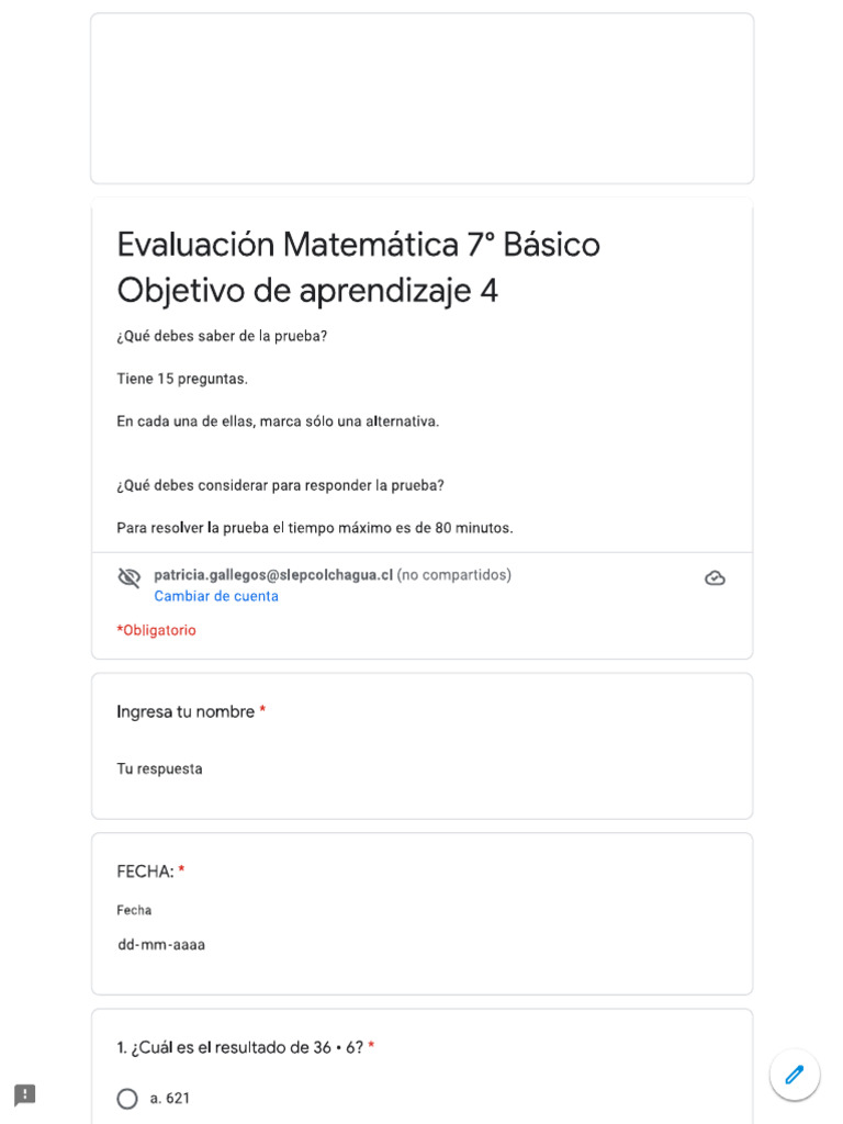 prueba 7mo matematicas | PDF