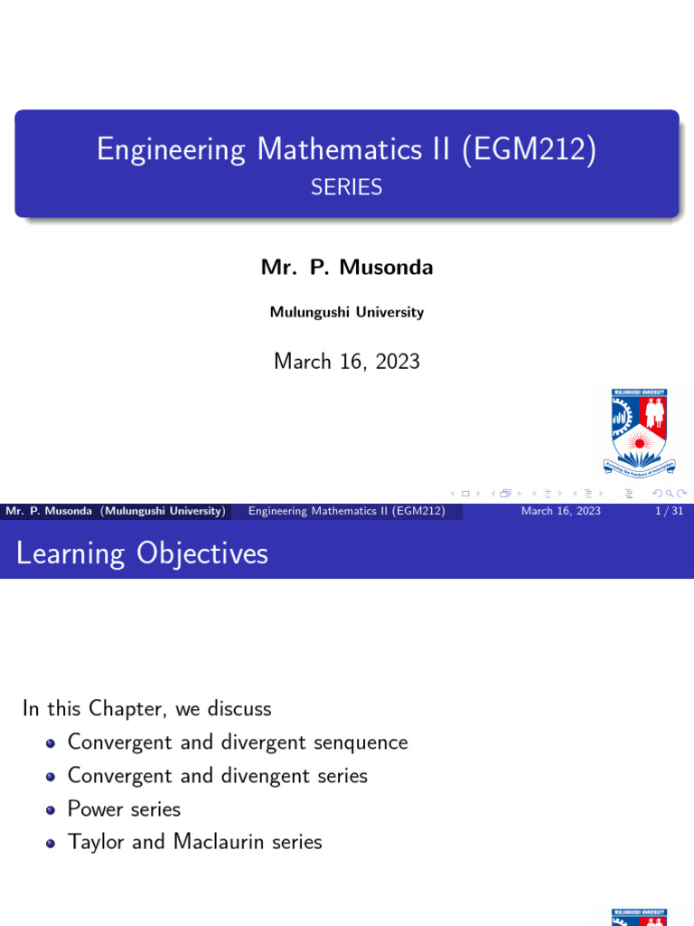 EGM212 Unit2 2-2 | PDF | Sequence | Power Series
