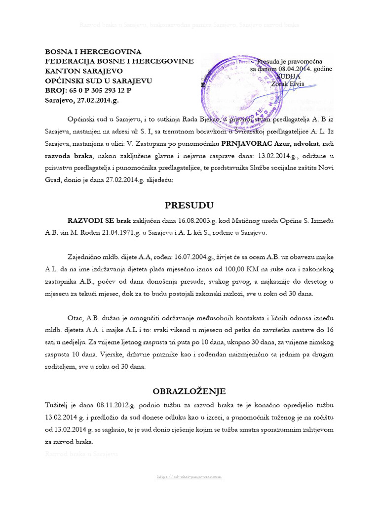 razvod-braka-sarajevo | PDF