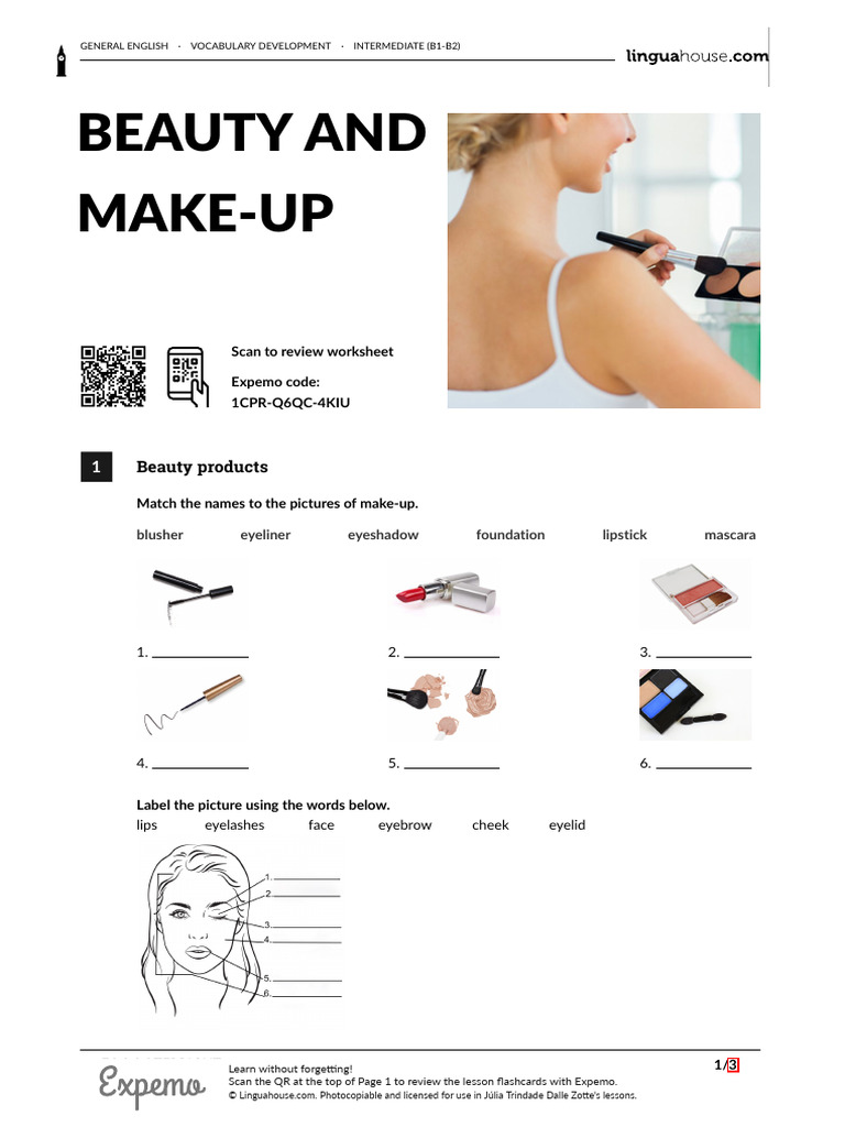 Beauty and Makeup Vocabulary Guide | PDF | Cosmetics | Body Art