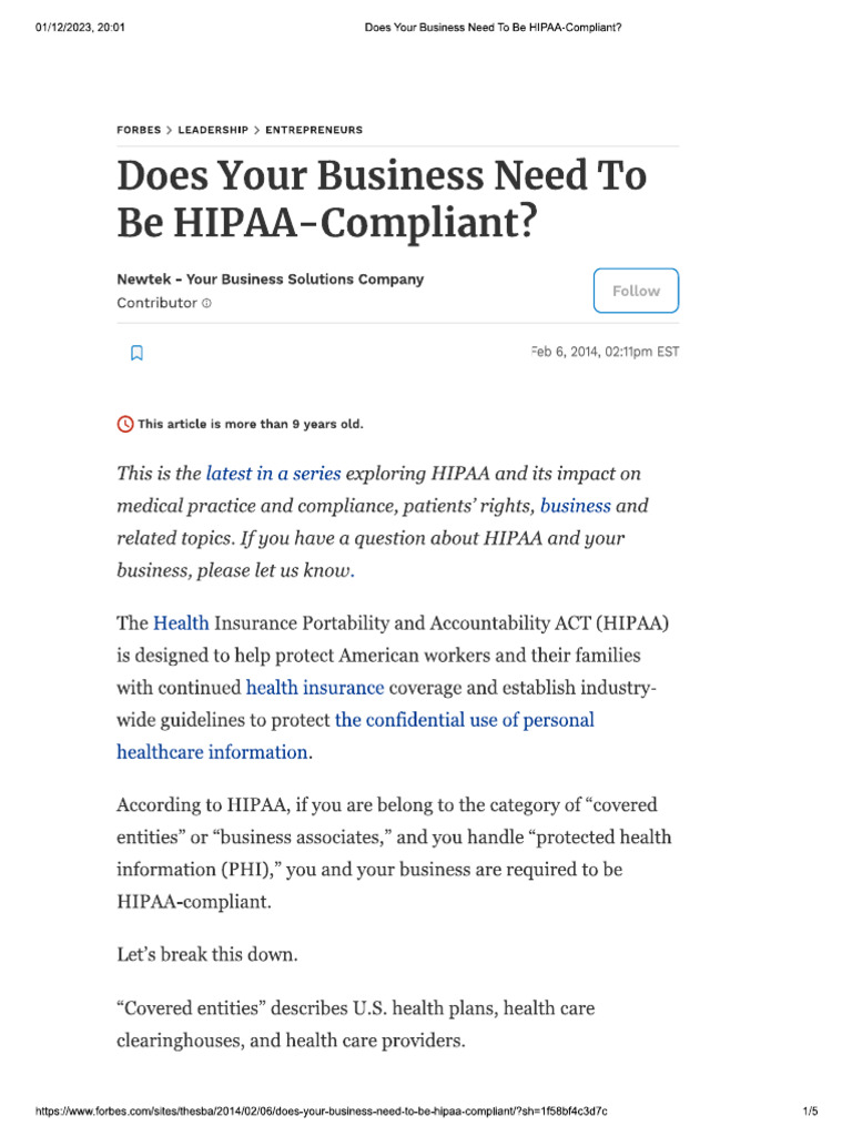 HIPPA Compliance | PDF