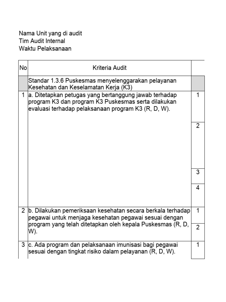 Instrumen Audit K3 2024 | PDF | Pengembangan Diri | Komputer