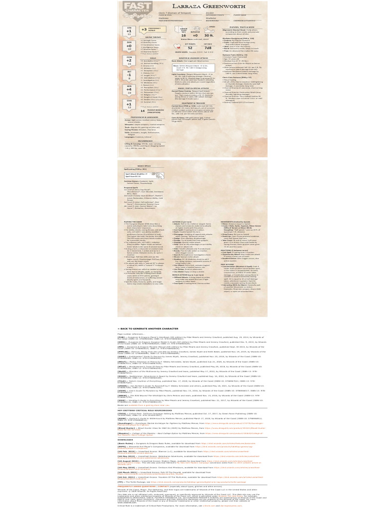 Hadozee Cleric 7 (Domain of Tempest) | PDF | Dungeons & Dragons | Wizards Of The Coast