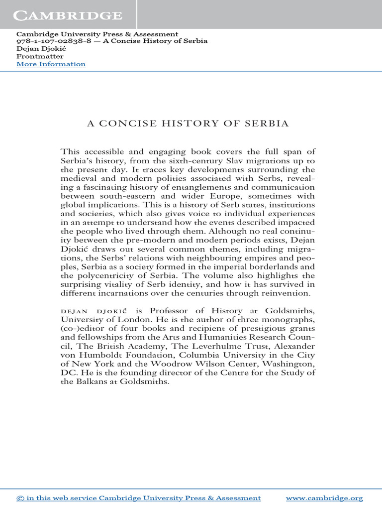 Serbia History | PDF | Serbia | Josip Broz Tito