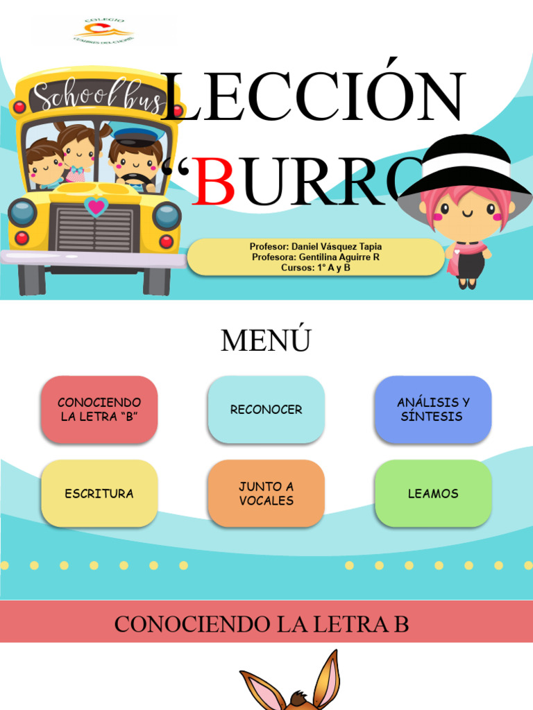 Lección sobre la letra B y el burro | PDF