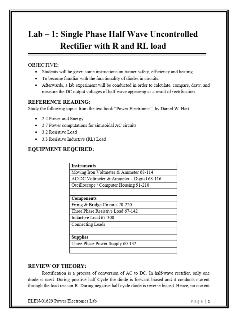 Exp 1 | PDF | Rectifier | Voltage