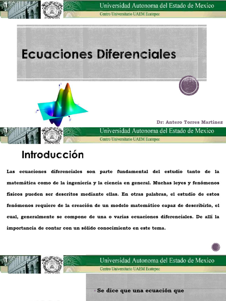 Ecuaciones Diferenciales 1 | PDF | Ecuaciones | Ecuaciones diferenciales