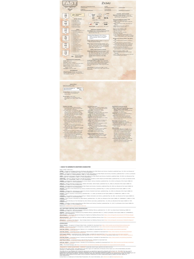 Bugbear Warlock Character Sheet | PDF | Dungeons & Dragons | Wizards Of ...