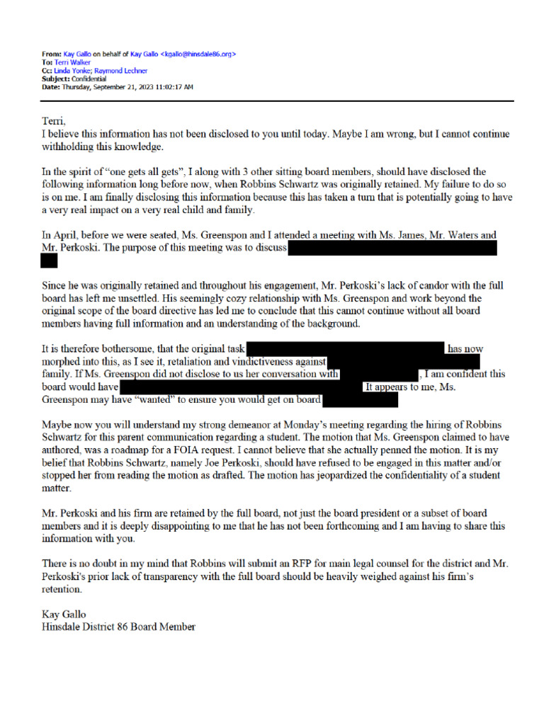 Kay Gallo's Emails To Terri Walker and Asma Akhras | PDF
