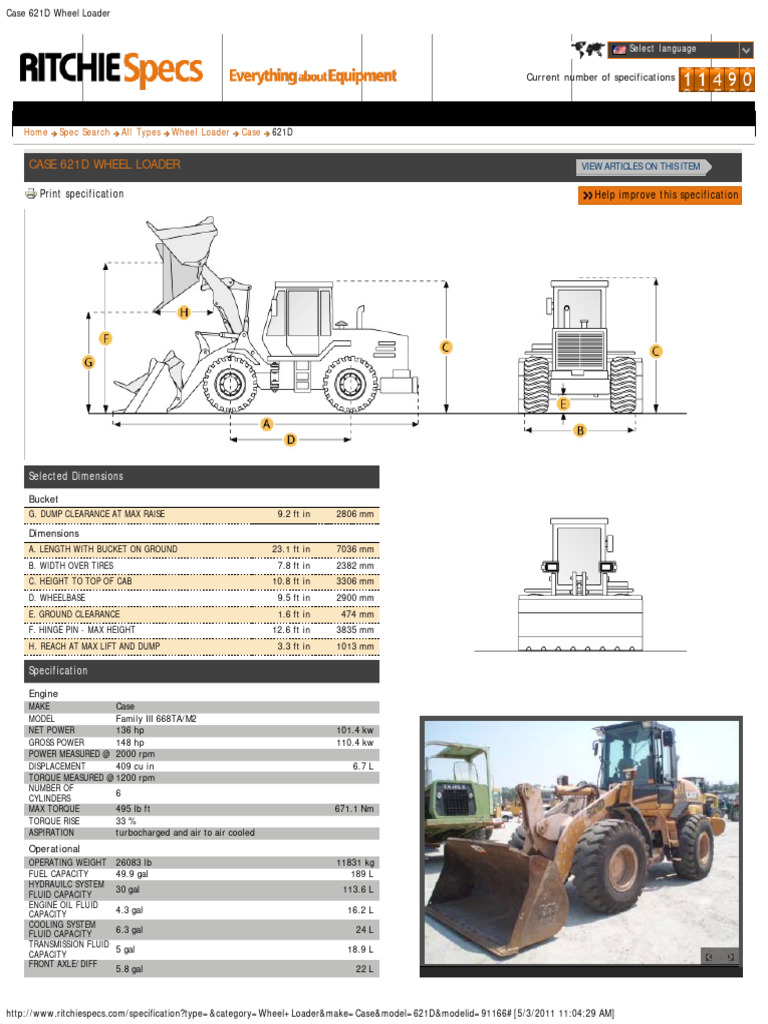 Case 621D Wheel Loader | PDF | Loader (Equipment) | Truck