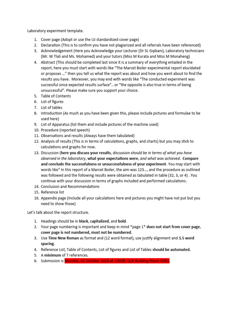Lab Format | PDF | Laboratories | Science