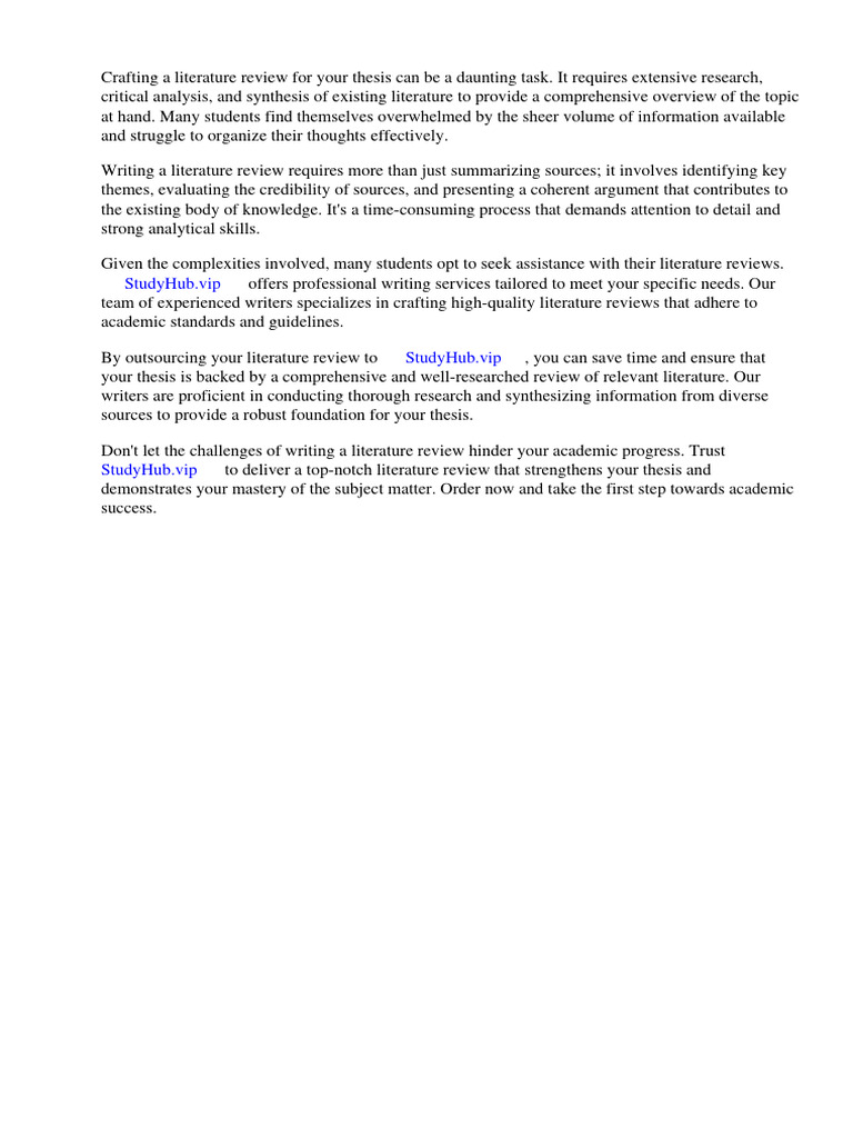 Example of A Literature Review Thesis | PDF | Thesis | Literature Review
