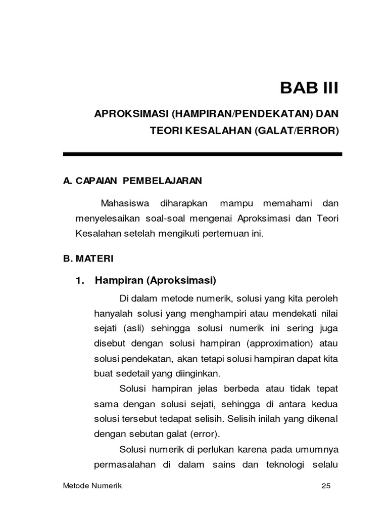 22TIF0213 - METODE NUMERIK - Part3 | PDF