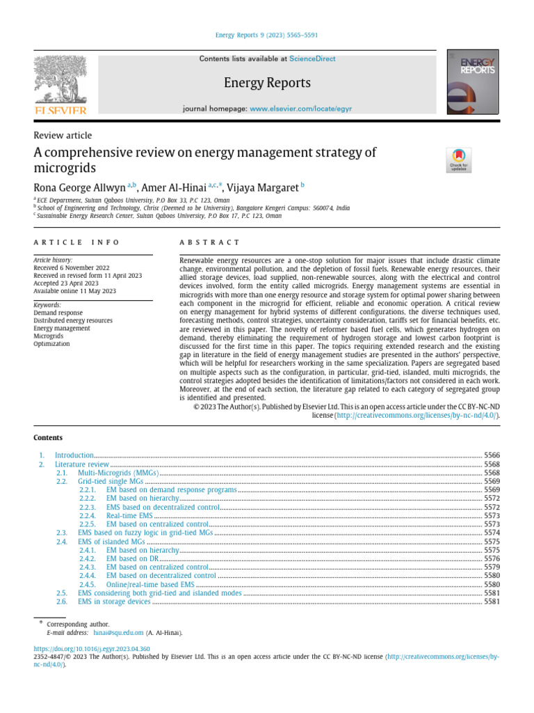 Microgrid Energy Management Review | PDF | Energy Storage | Distributed ...
