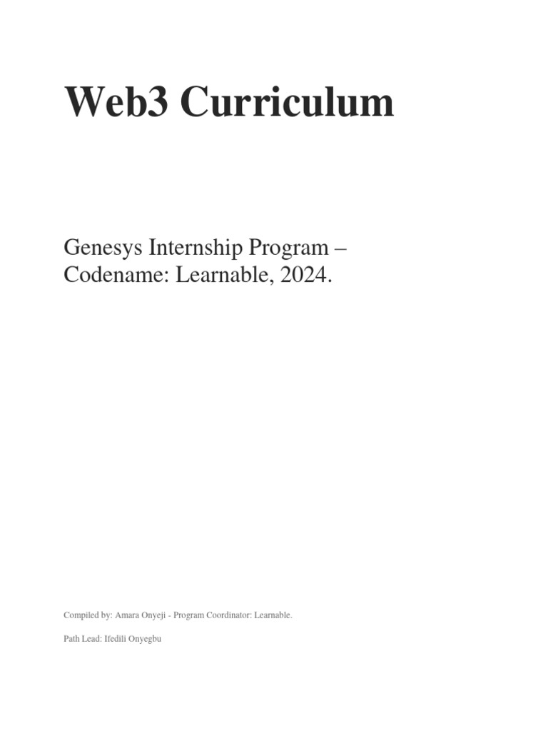 Eslt Web3 Curriculum Pdf Object Oriented Programming Java Script