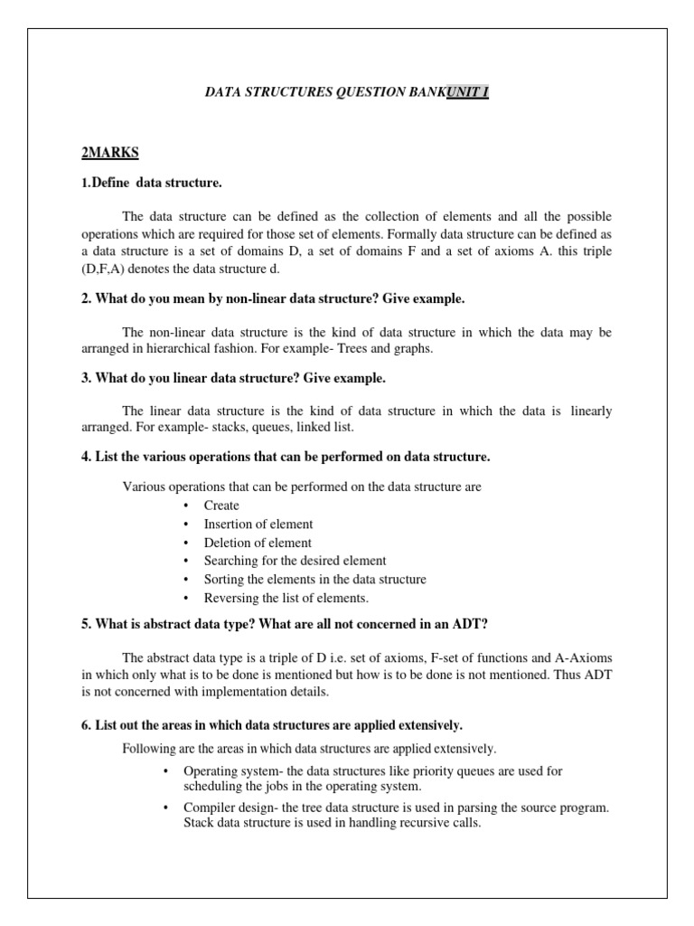 Bca C201 QB01 | PDF | Queue (Abstract Data Type) | Pointer (Computer Programming)