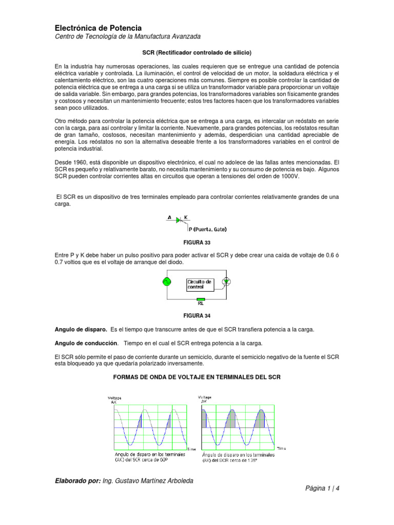 Documento Guia 4 EL SCR | PDF | Ingenieria Eléctrica | Energia electrica
