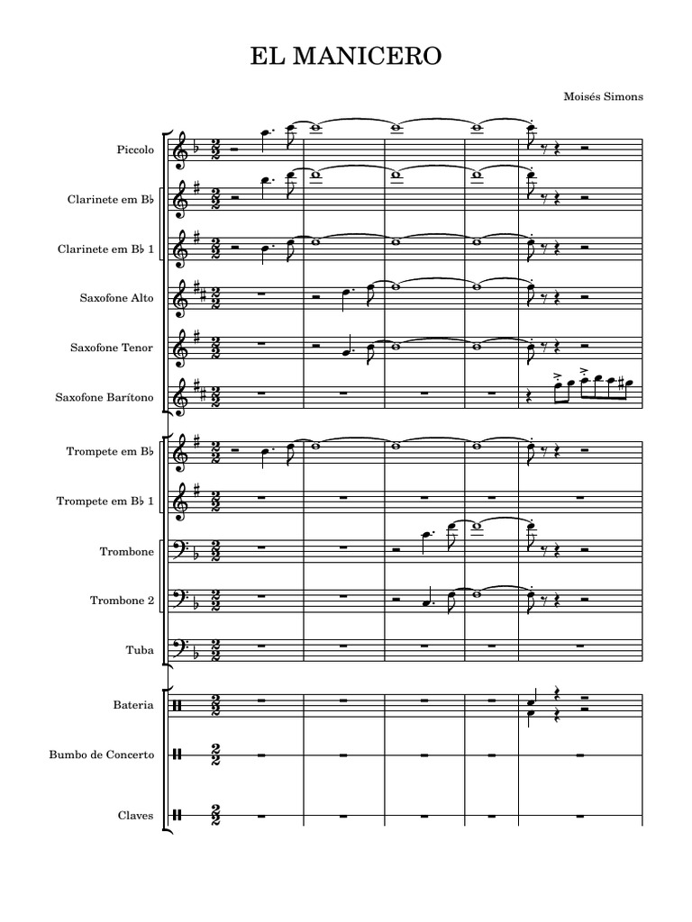 EL_MANICERO-Partitura_e_Partes | PDF | Elementos da música | Produção ...
