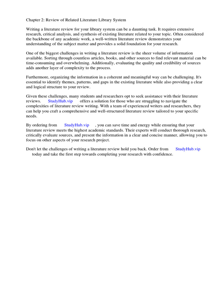 Chapter 2 Review of Related Literature Library System | PDF | Libraries ...