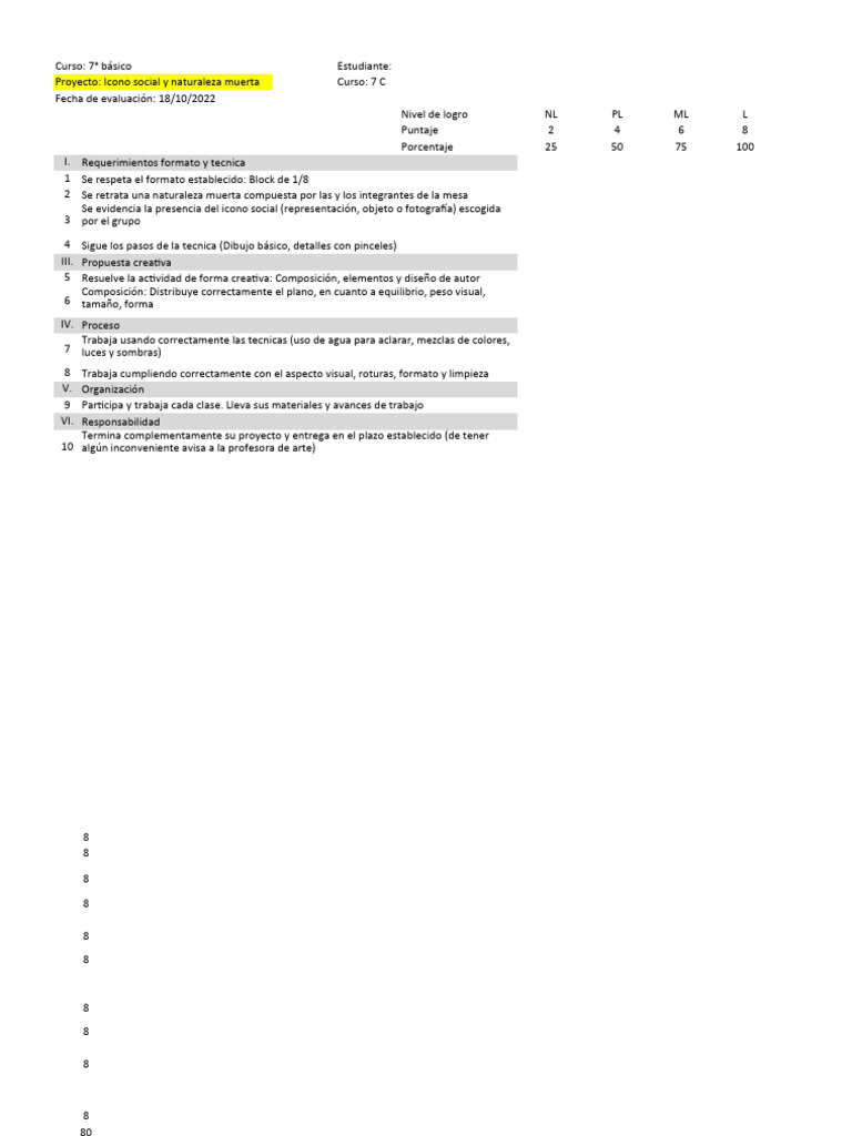 Evaluación Pintura Icono Social 7 C | PDF | Composición (artes visuales ...
