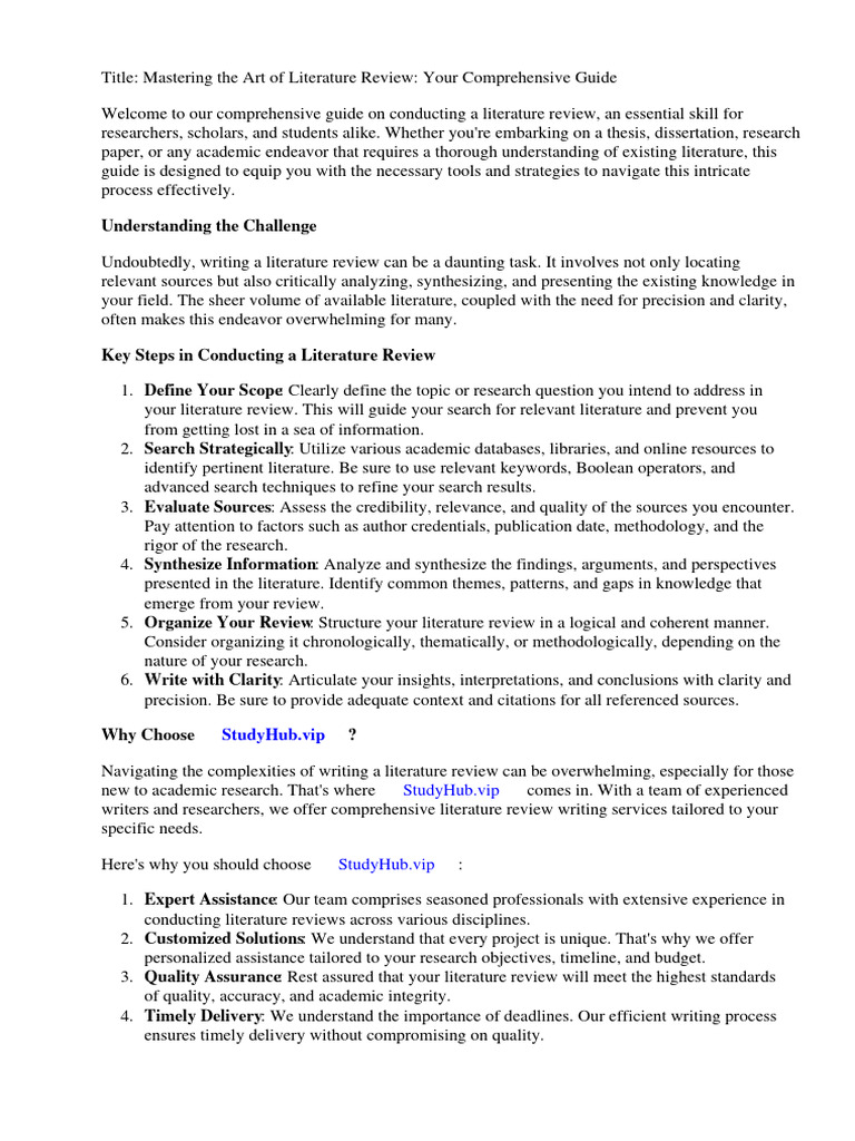 Conducting A Literature Review Guide | PDF | Methodology | Literature ... Conducting A Literature Review Guide | PDF | Methodology | Literature ...