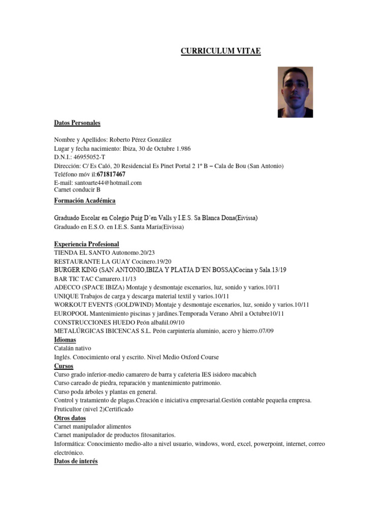 CURRICULUM VITAE Roberto | PDF