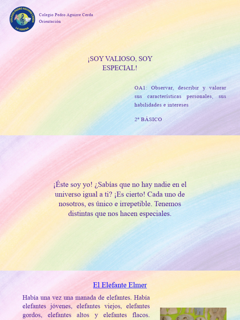 OA1 Orientación, El Elefante Elmer | PDF | Color