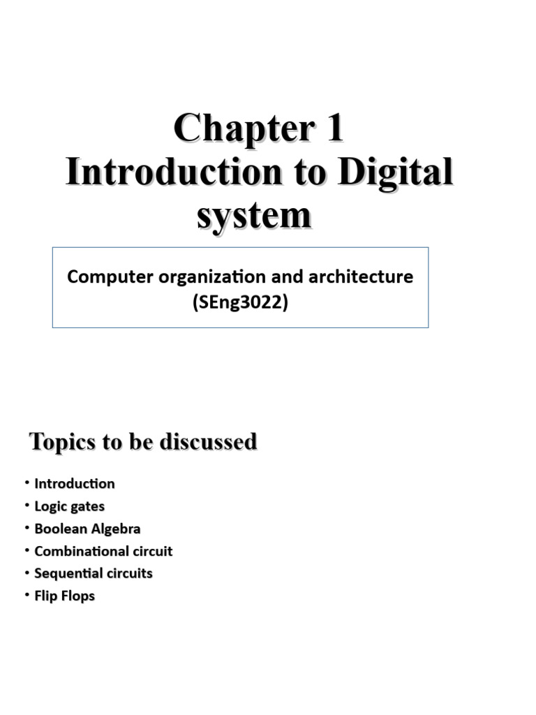 Chapter 1 | PDF | Logic Gate | Boolean Algebra