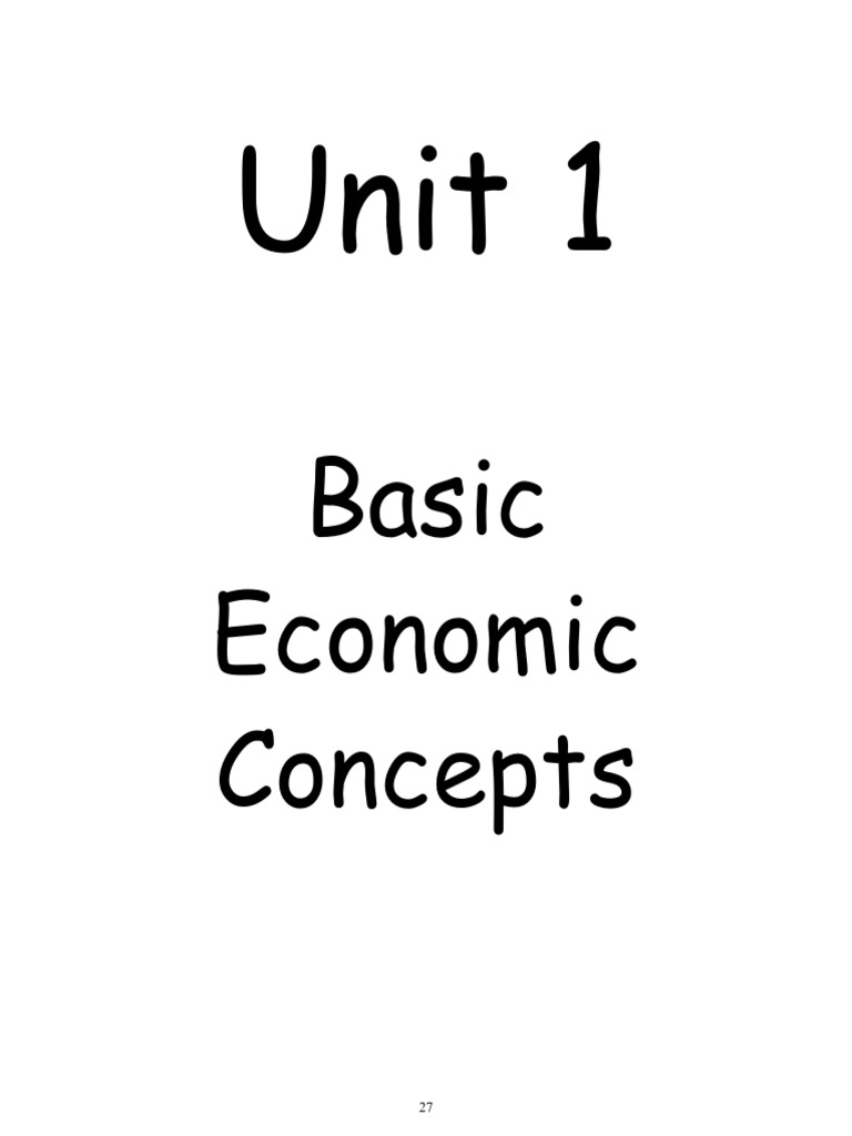 Basic Economic Concepts | PDF | Goods | Opportunity Cost