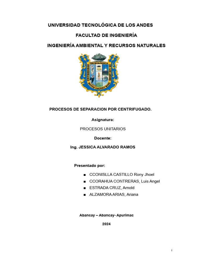 Final Procesos | PDF | Centrífugo | Agua