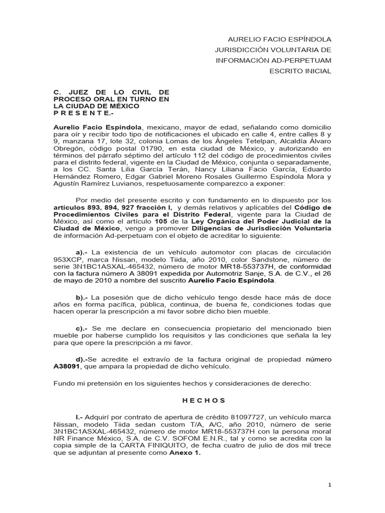 ESCRITO INICIAL | PDF | México | Gobierno