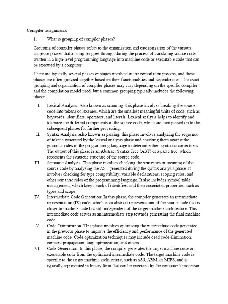 Compiler Group Assignments | PDF | Parsing | Compiler