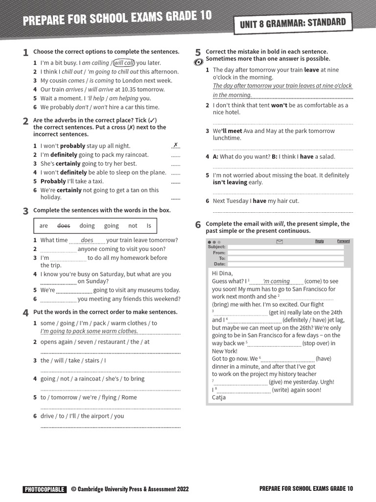 Unit 08 Prepare 10 Grammar Standard | PDF