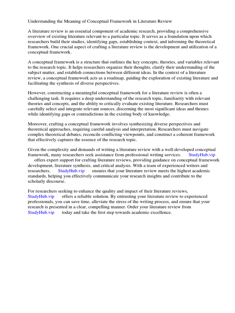Meaning of Conceptual Framework in Literature Review | PDF | Conceptual Model | Theory