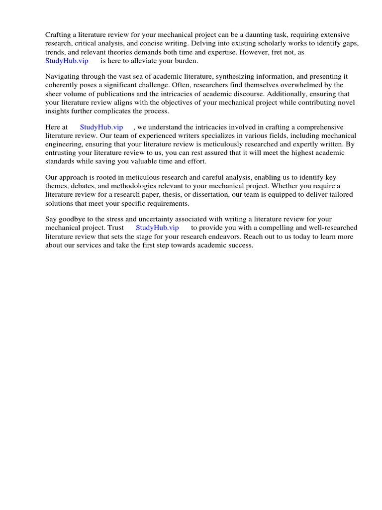 Literature Review of Mechanical Project | PDF | Essays | Engineering Literature Review of Mechanical Project | PDF | Essays | Engineering
