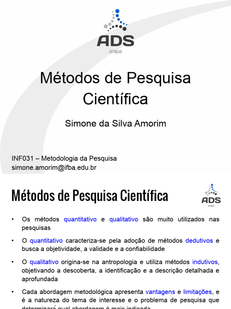 Métodos De Pesquisa Científica Pdf Método Científico Pesquisa