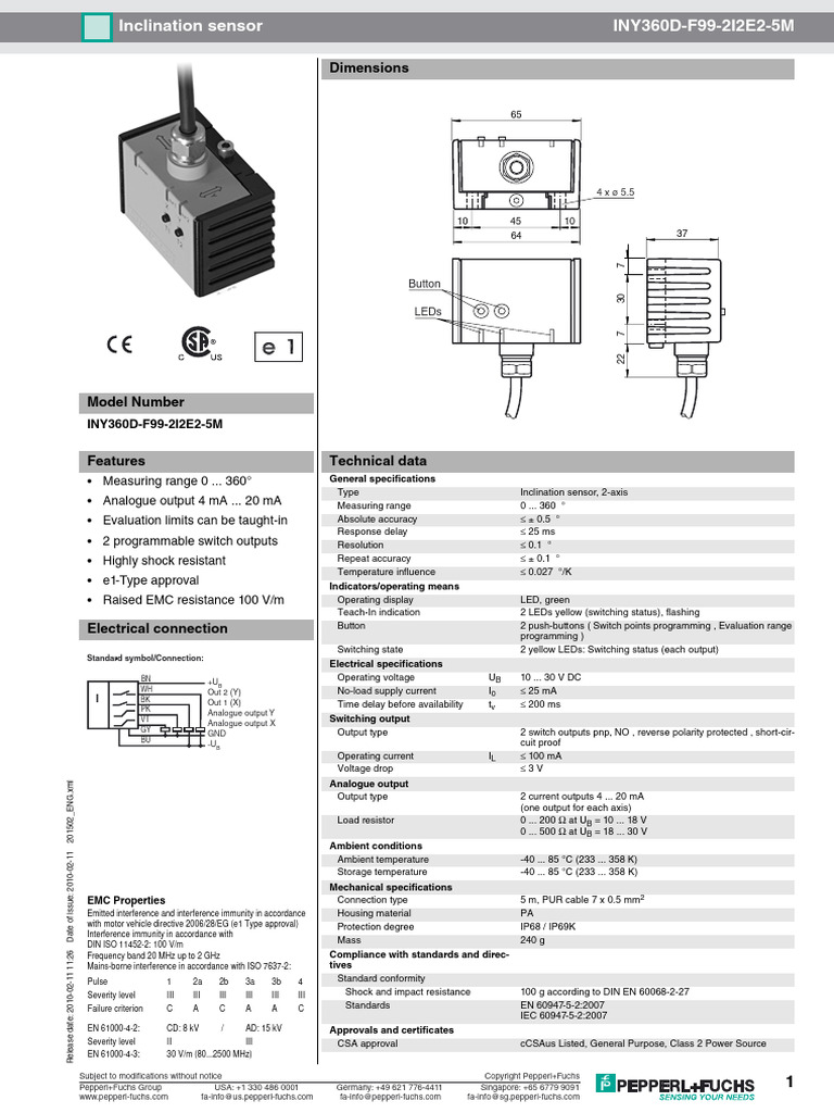 Dimensions: INY360D-F99-2I2E2-5M | PDF | Electromagnetic Interference ...