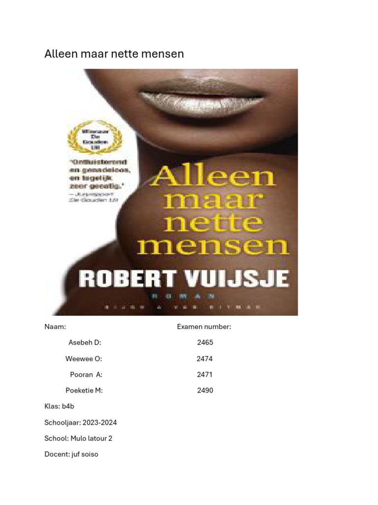 Alleen Maar Nette Mensen | PDF
