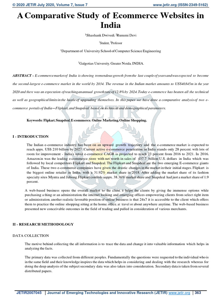 JETIR2007045 | PDF | E Commerce | World Wide Web