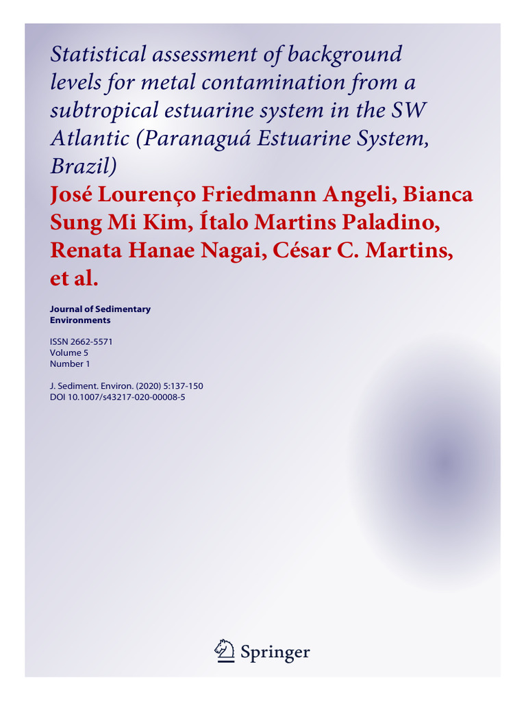 Angeli Et Al. 2020. Statistical Assessment of Background Levels for ...