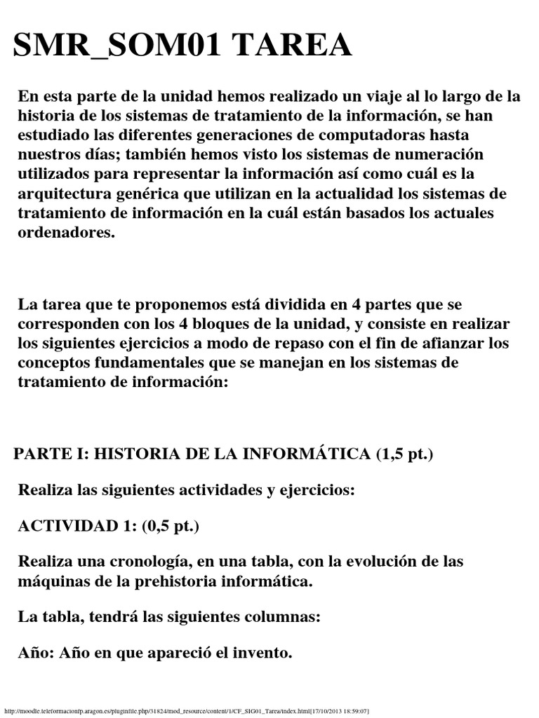PUB - SMR - SOM - Enunciado Tarea 1 | PDF | Decimal | Archivo de computadora