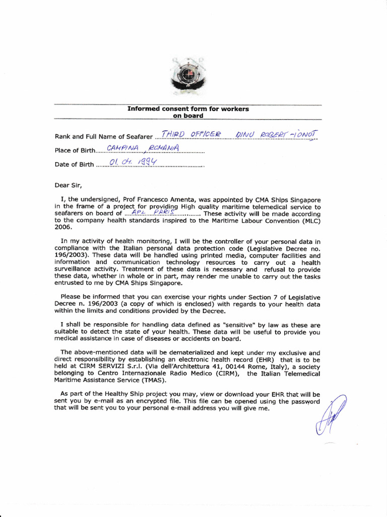 Medical Consent CIRM | PDF | Data