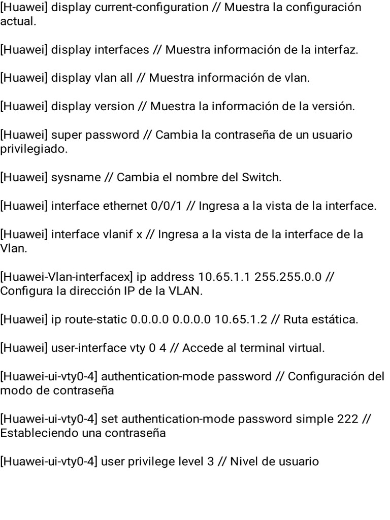 Comandos Huawei | PDF