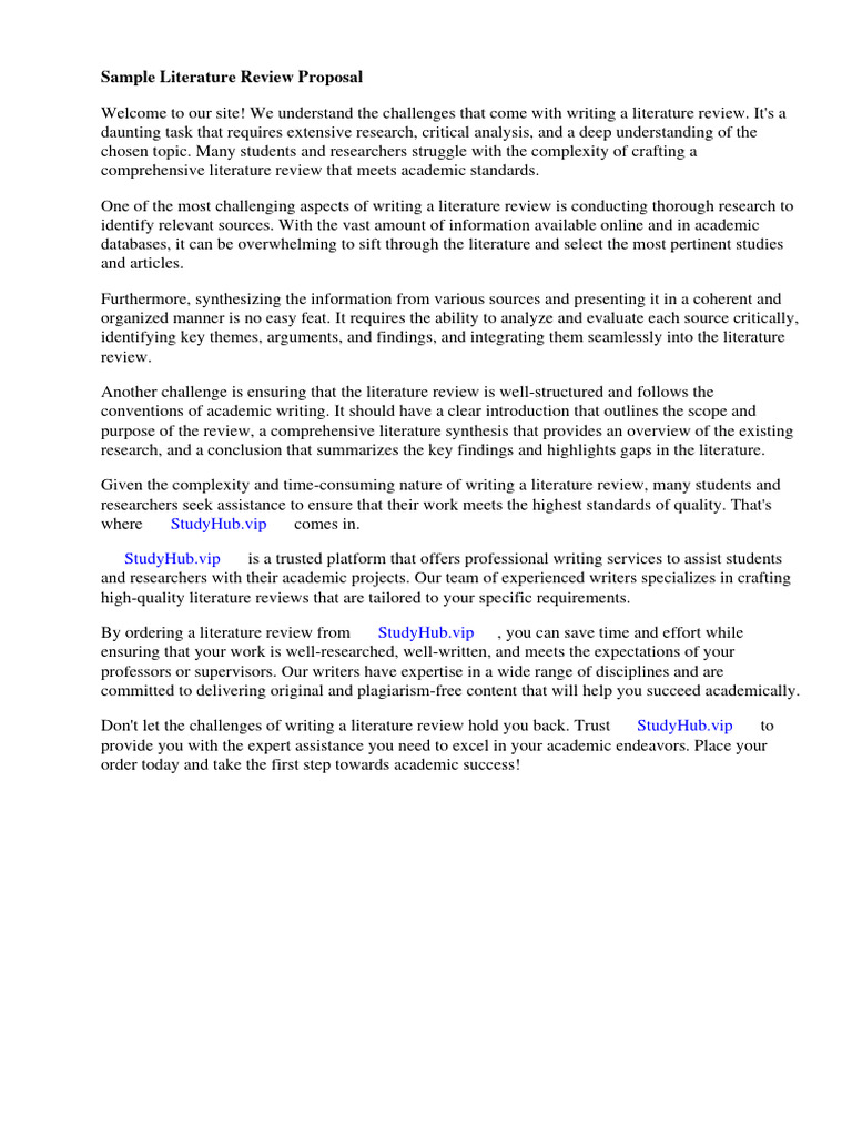 Sample Literature Review Proposal | PDF | Thesis | Literature Review