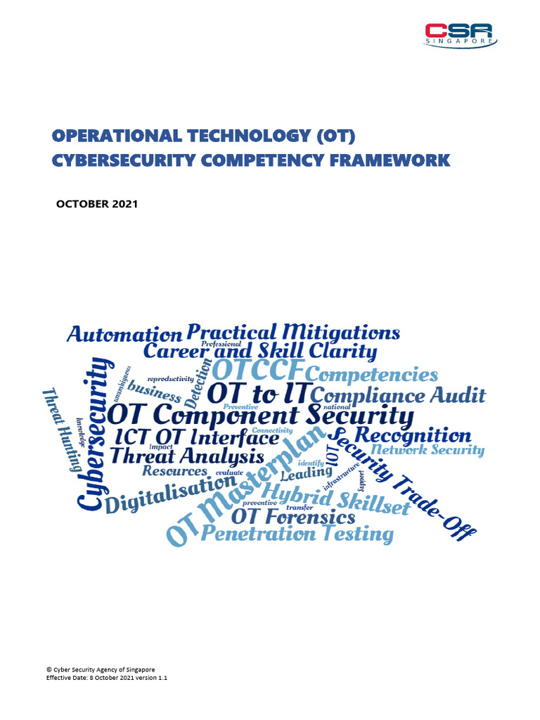 OT Cybersecurity Competency Framework_V5 | PDF | Security | Computer Security