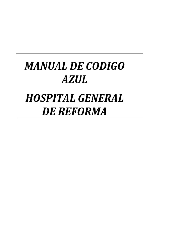 Codigo_azul | PDF | Reanimación cardiopulmonar | Paro cardíaco