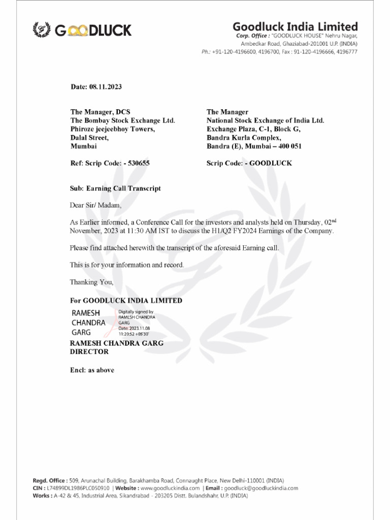 Goodluck India | PDF | Free Cash Flow | Market (Economics)